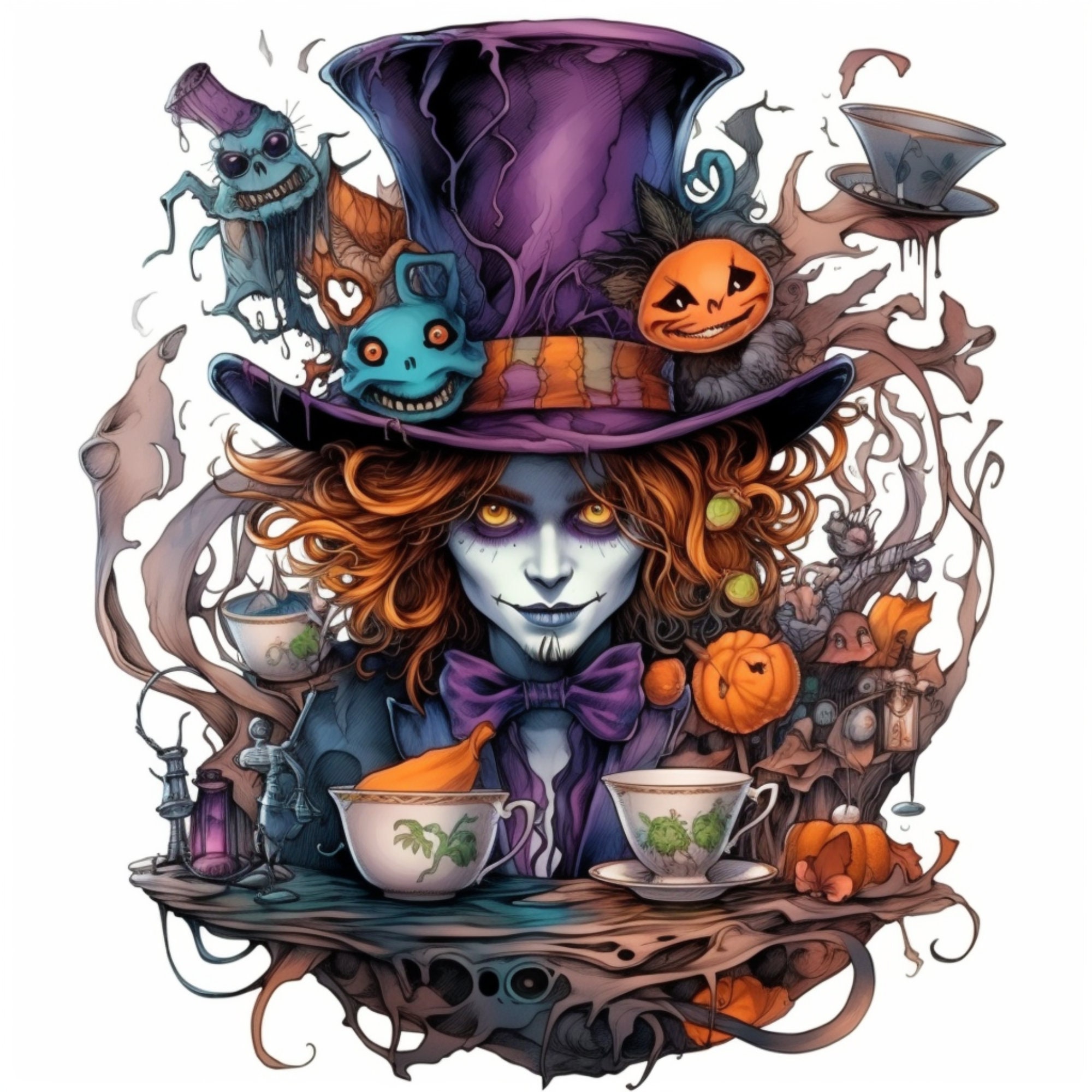 Halloween Mad Hatter ,digital Prints Halloween 2023 Spooky Season ...
