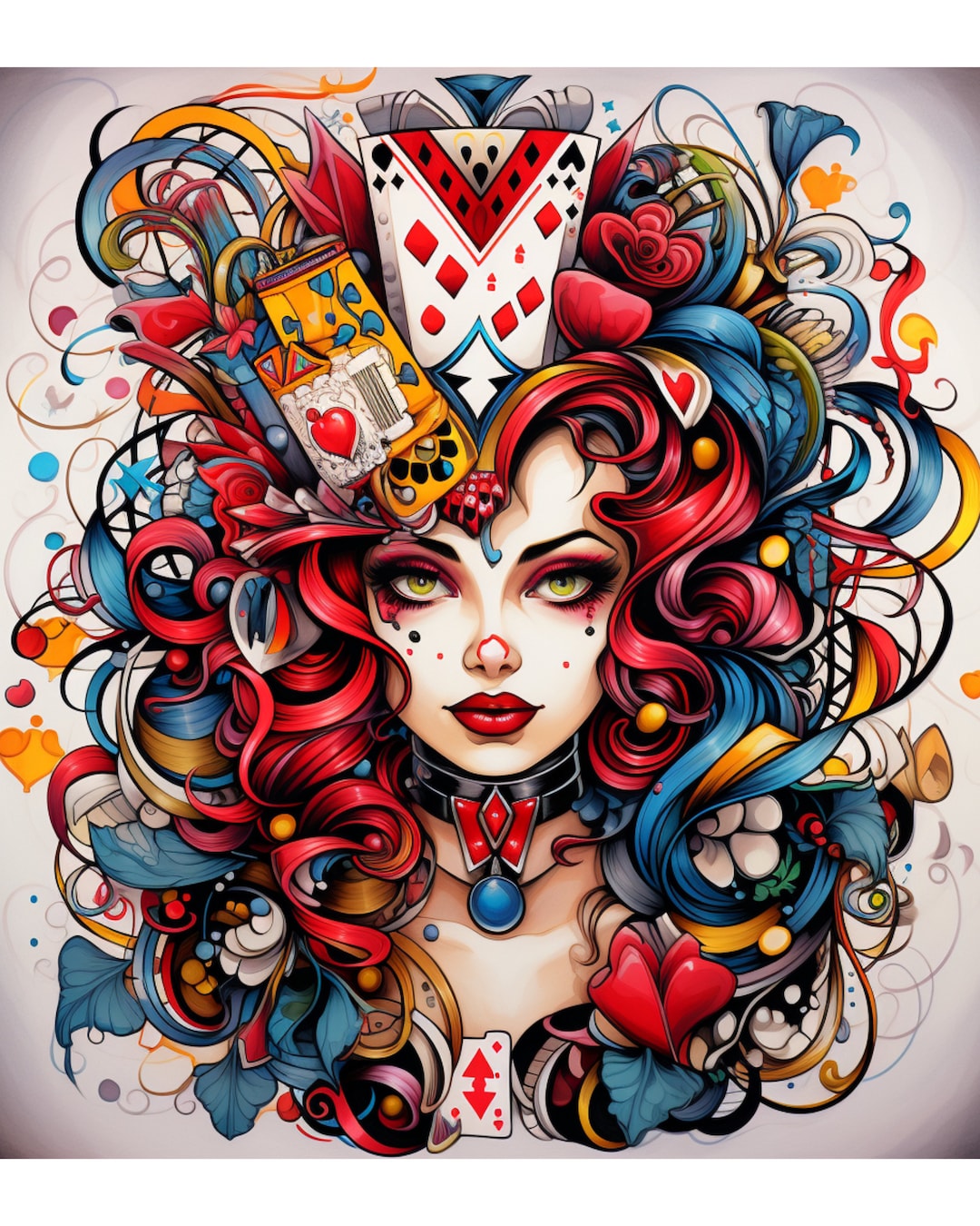 Wonderland ,queen OF Hearts , Digital Prints , Alice in Wonderland ...