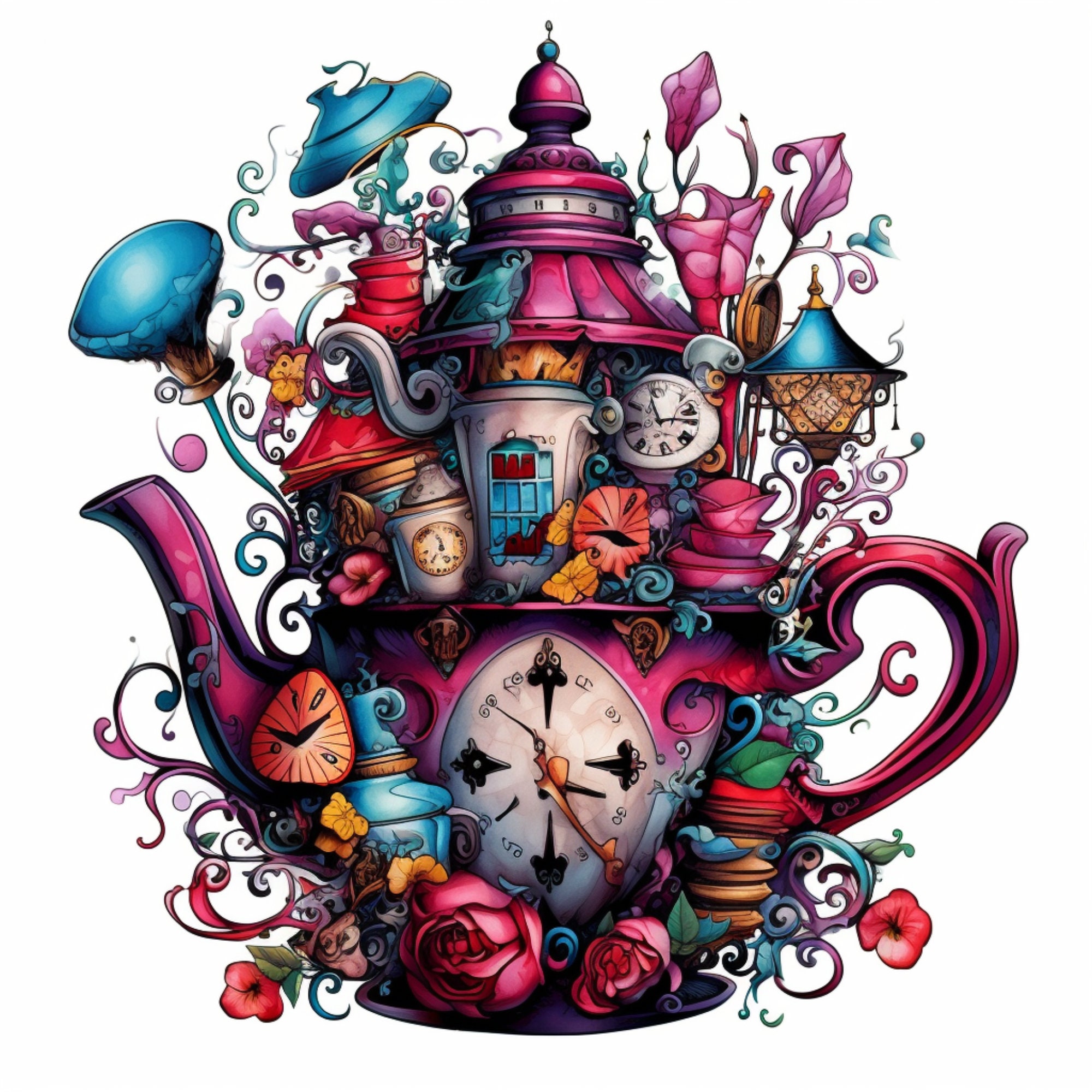 Wonderland Tea Party, Unique Digital Prints, Wonderland Décor Lewis ...