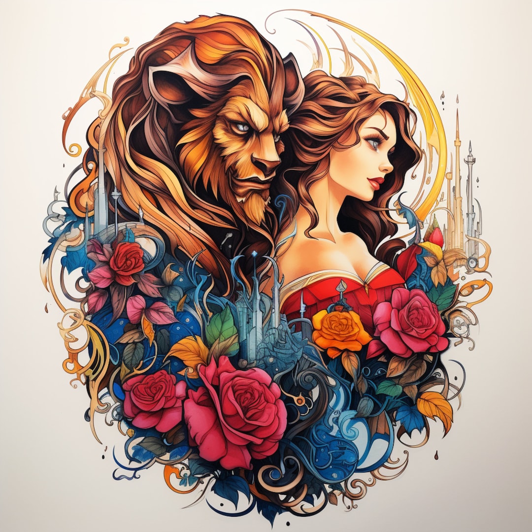 Beauty and the Beast , Digital Download , Instant Prints , Unique Art ...