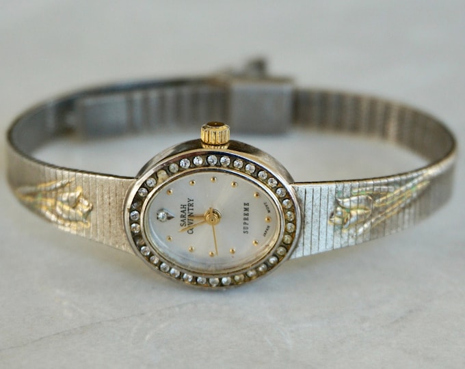 Vintage Watch Sarah Coventry Ladies Cocktail Runs Battery Boho Tulip ...