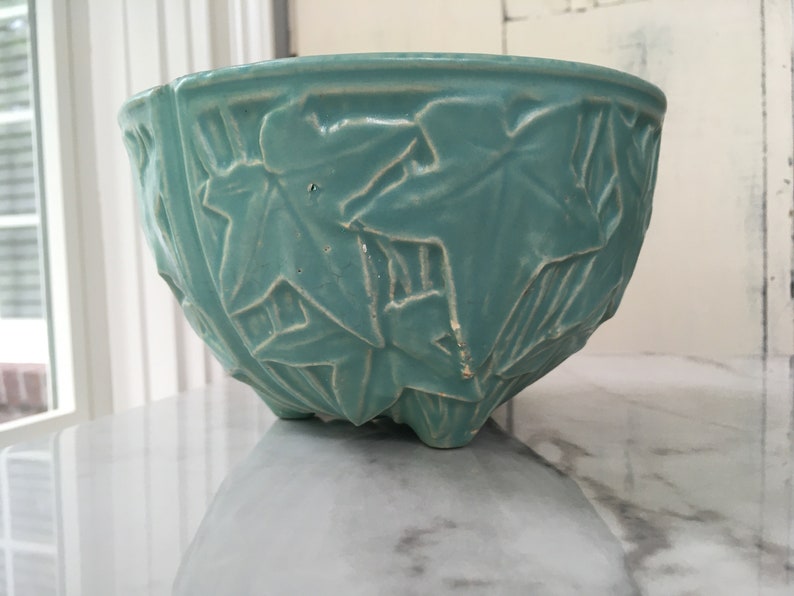 Aqua McCoy matte glaze hanging planter turquoise unmarked | Etsy