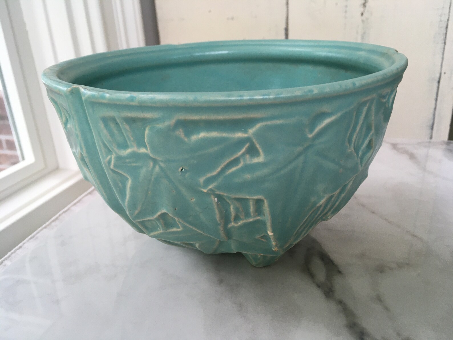 Aqua Mccoy Matte Glaze Hanging Planter Turquoise Unmarked - Etsy