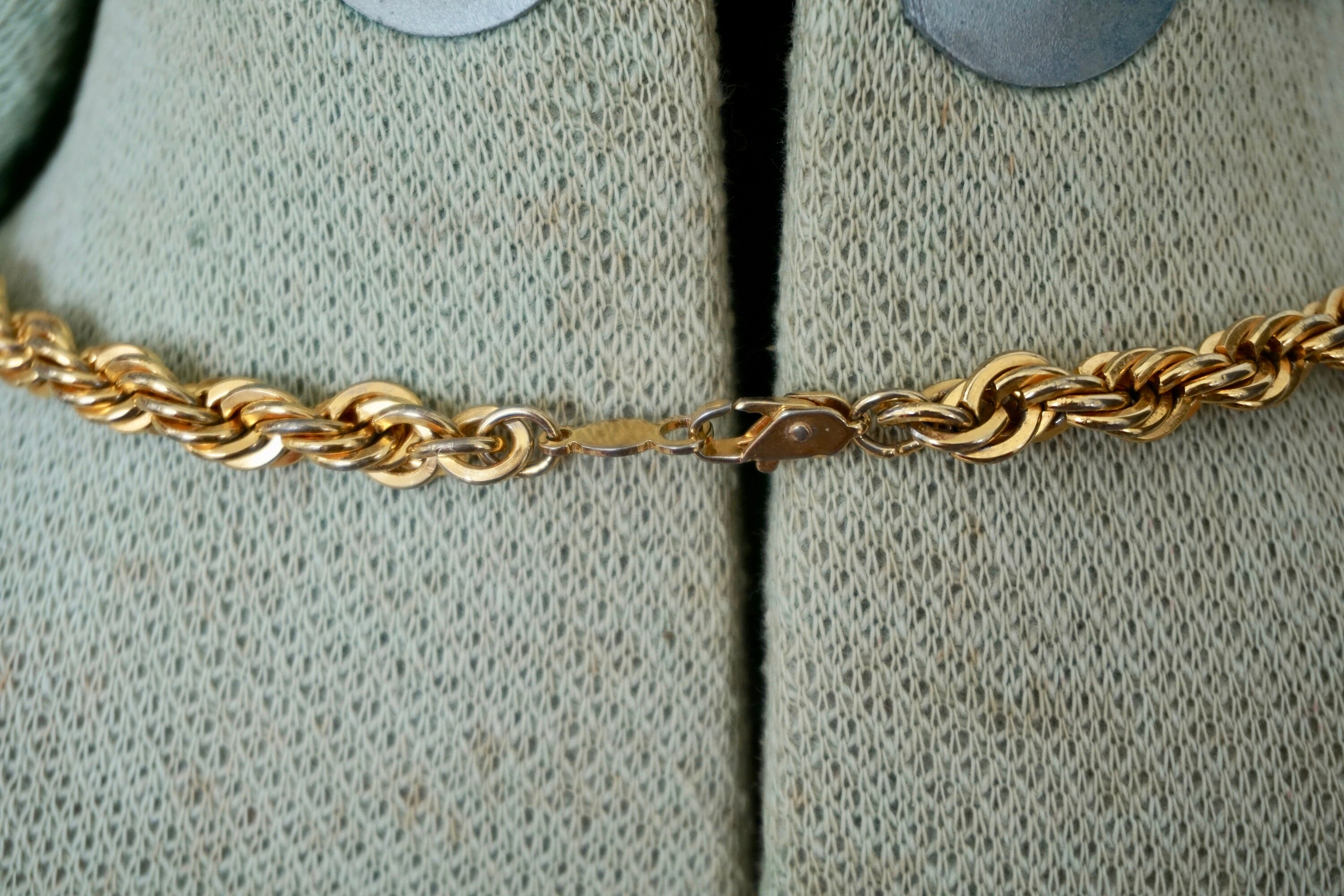 Gold tone necklace rope chain costume jewelry choker 80s 90s | Etsy