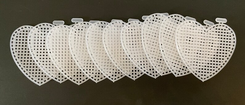 Set of 10 Plastic Canvas Heart 3” (7.5cm) 7 Mesh - Etsy