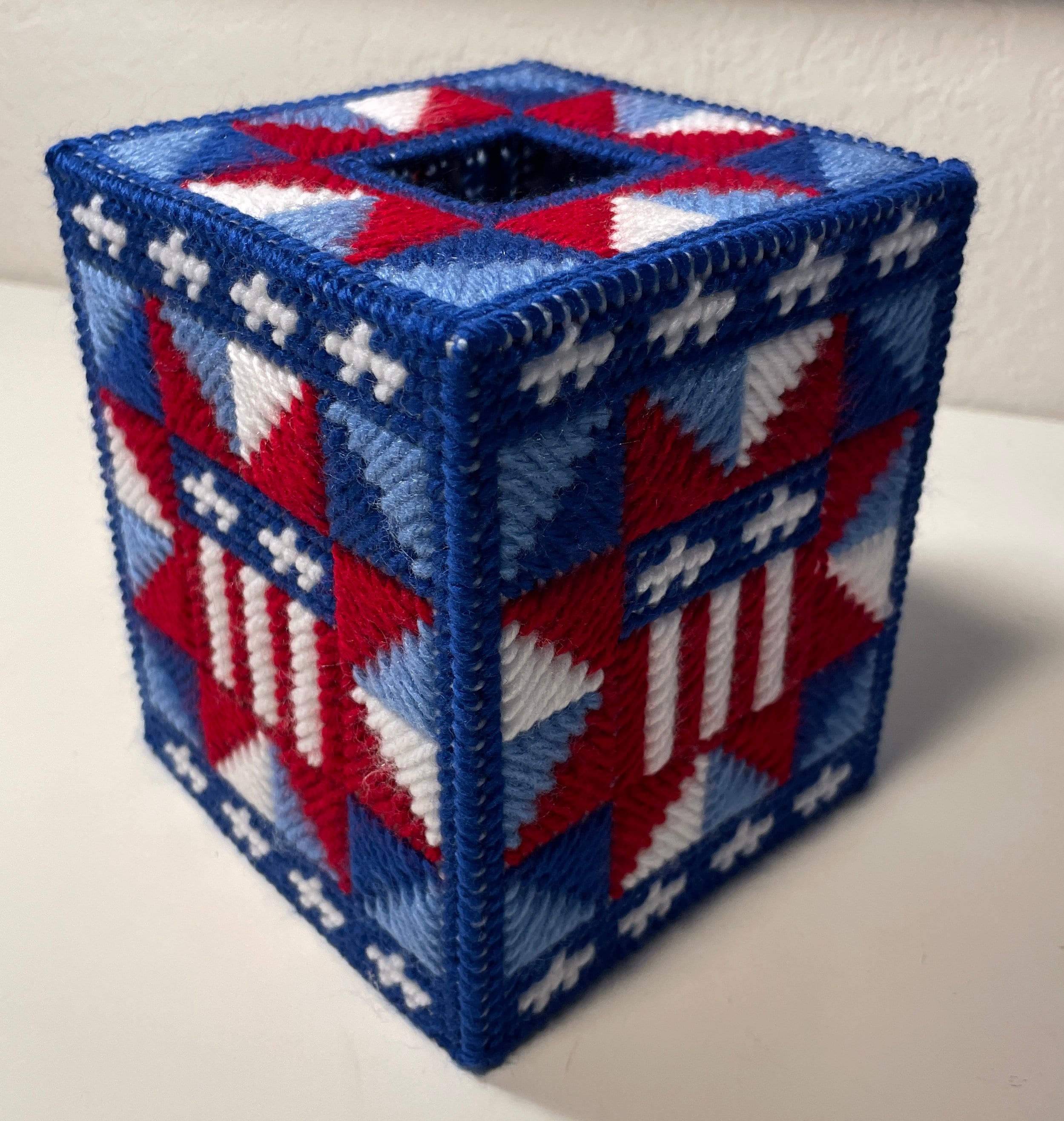 GREAT DISCOUNT - Plastic Canvas Handmade in the USA Patriot Tissue Box ...