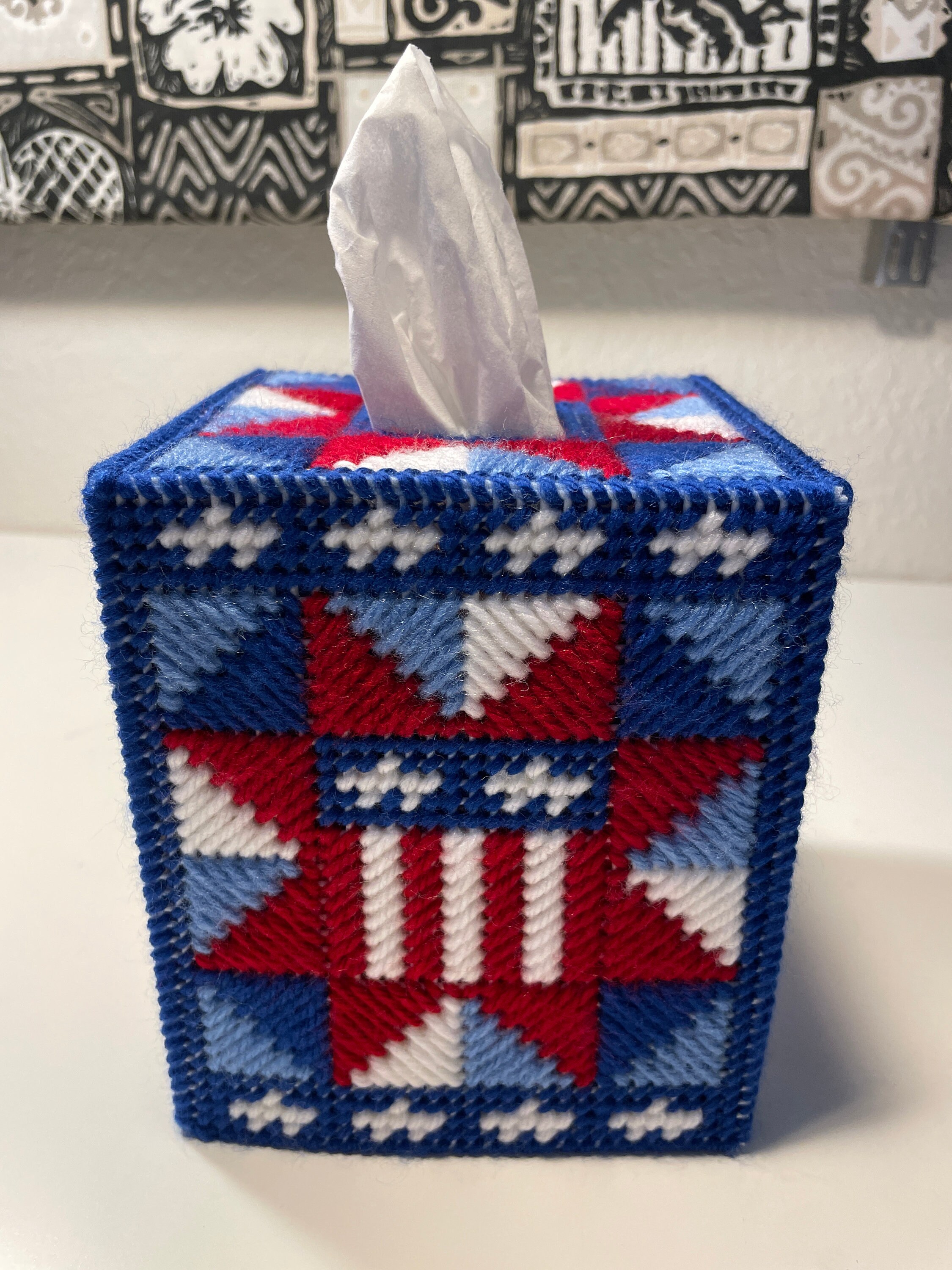 GREAT DISCOUNT - Plastic Canvas Handmade in the USA Patriot Tissue Box ...