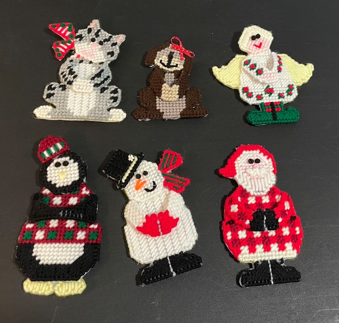 Lot of 6 Plastic Canvas Handmade Little Kisses Squeezies for Christmas ...