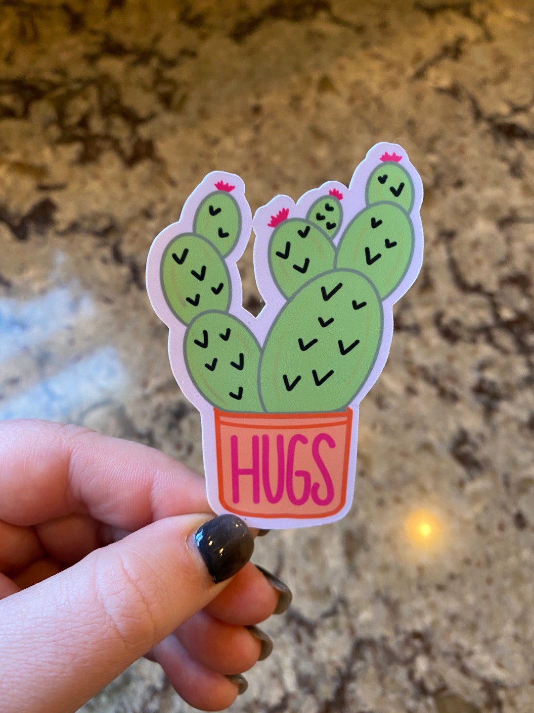 Cactus Hug Sticker Cute Sticker Water Bottle Sticker Laptop - Etsy