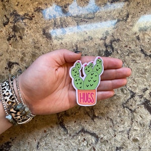 Cactus Hug Sticker Cute Sticker Water Bottle Sticker Laptop - Etsy