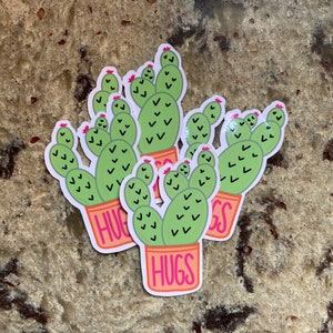 Cactus Hug Sticker Cute Sticker Water Bottle Sticker Laptop - Etsy