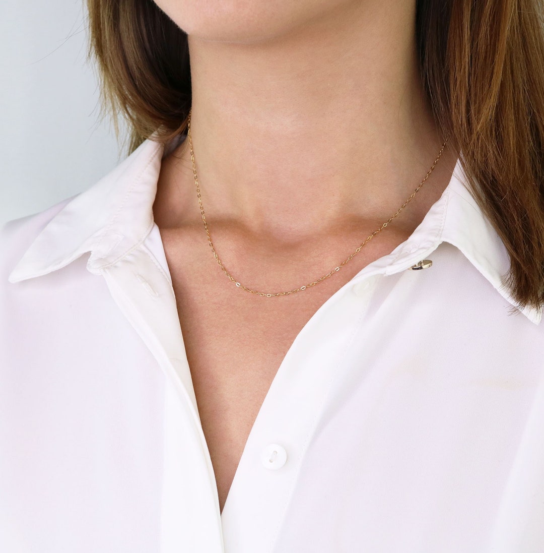 Zierliche Goldkette, Goldkette, Gold filled Halskette, Minimalistische Goldkette, Brautjungfern ...