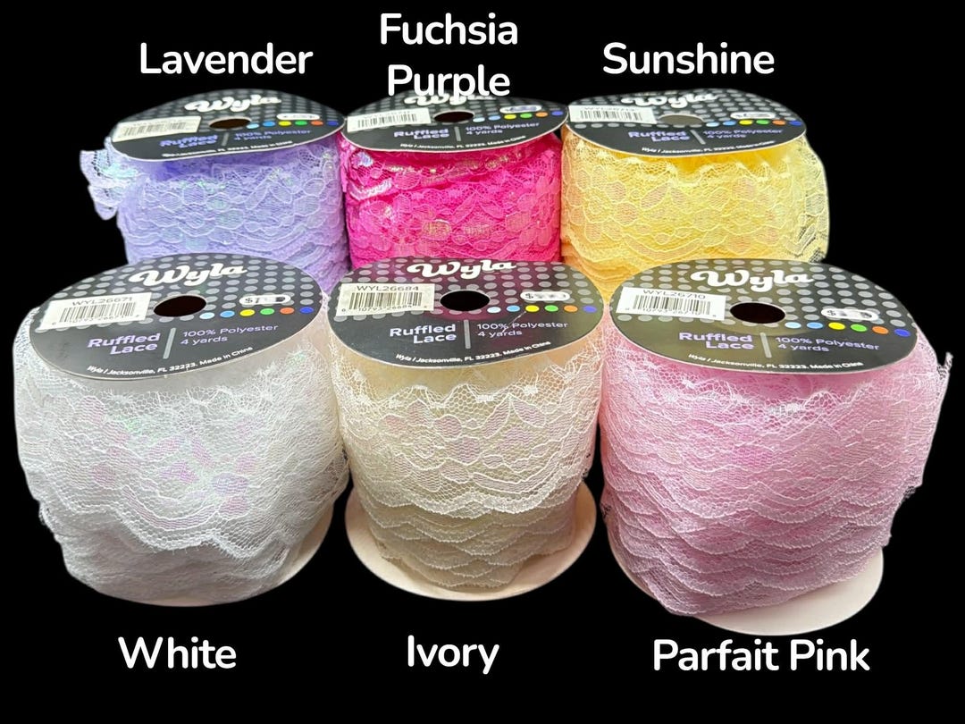 Wyla Iridescent Ruffle Lace Trim 2.4" Wide 4 Yards per Spool - Etsy
