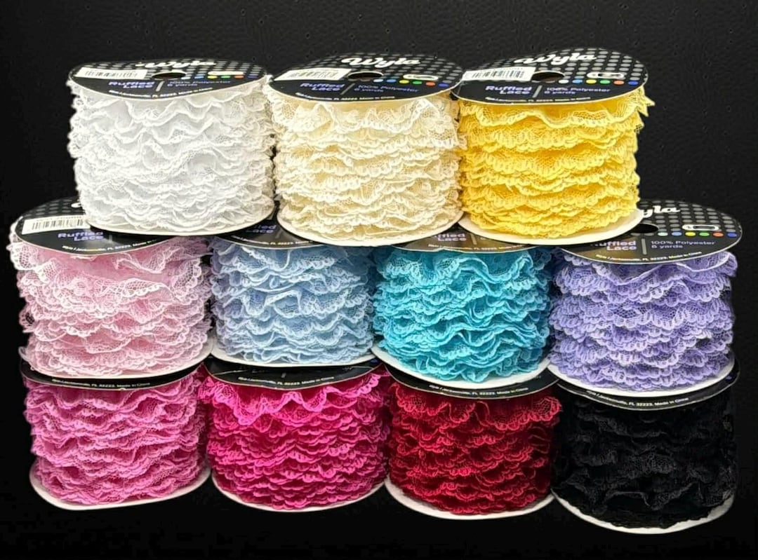 Wyla Narrow Ruffle Lace Trim .9" Wide 6 Yards per Spool - Etsy