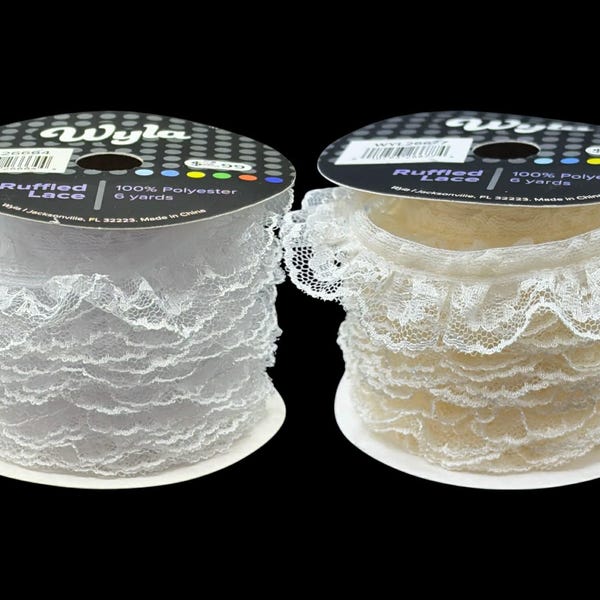 White 1 Ruffled Ribbon - Etsy