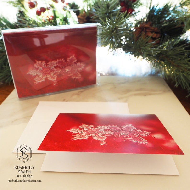 Real Snowflake Photography - Mix & Match Notecard Set - Winter Greeting ...