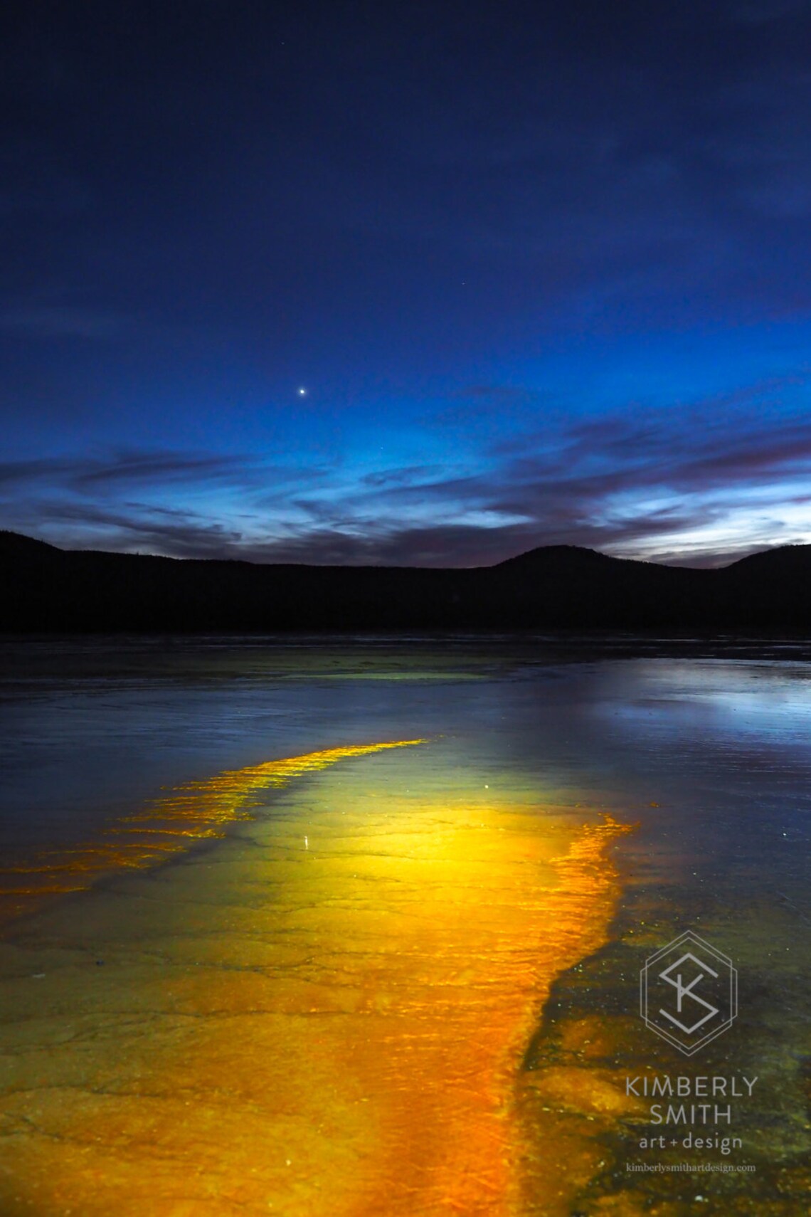 Rays of Night Grand Prismatic Spring Colors at Night Fine Art ...
