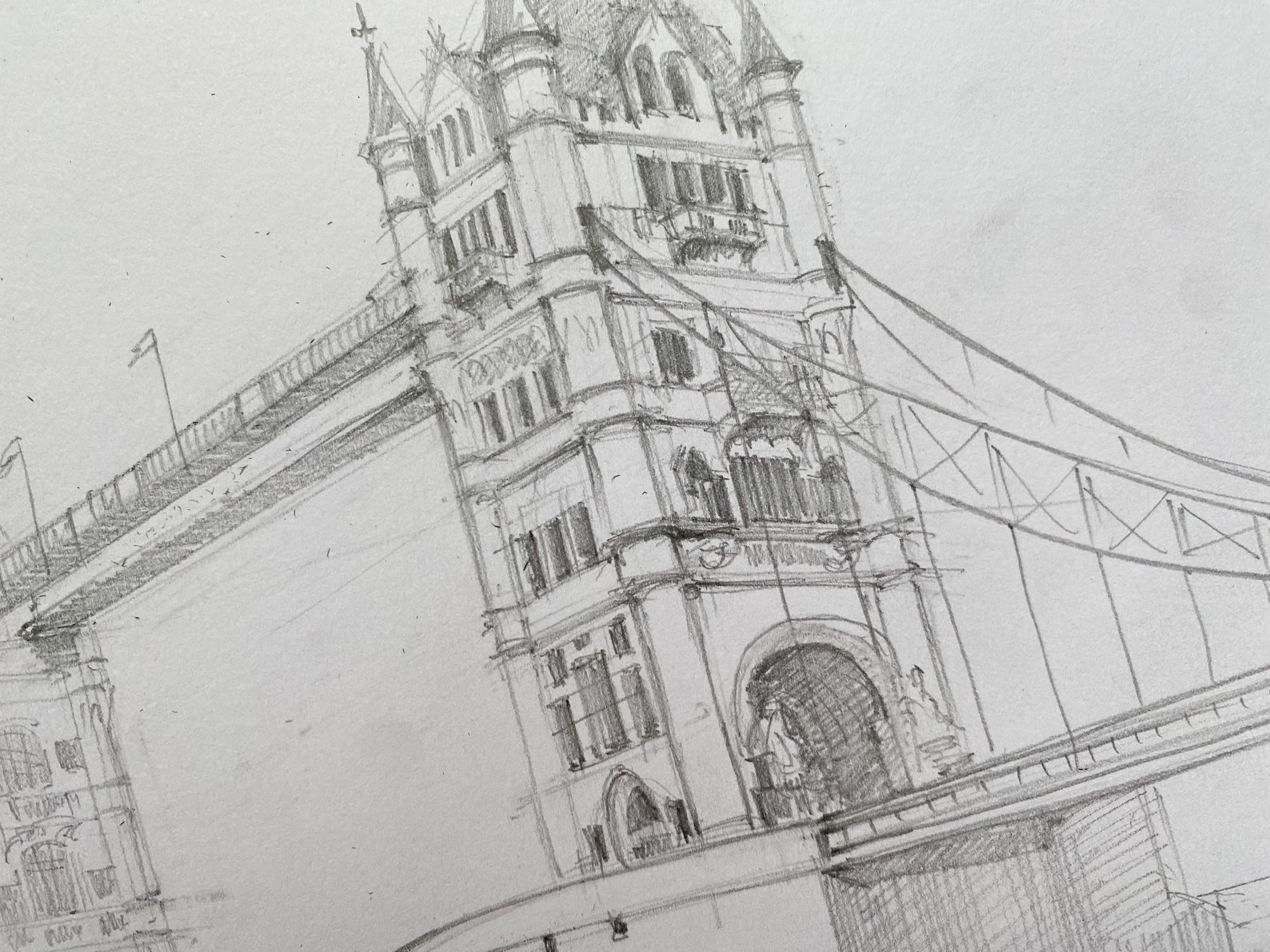 London Pencil Sketch England Art Print Tower Bridge Poster / - Etsy