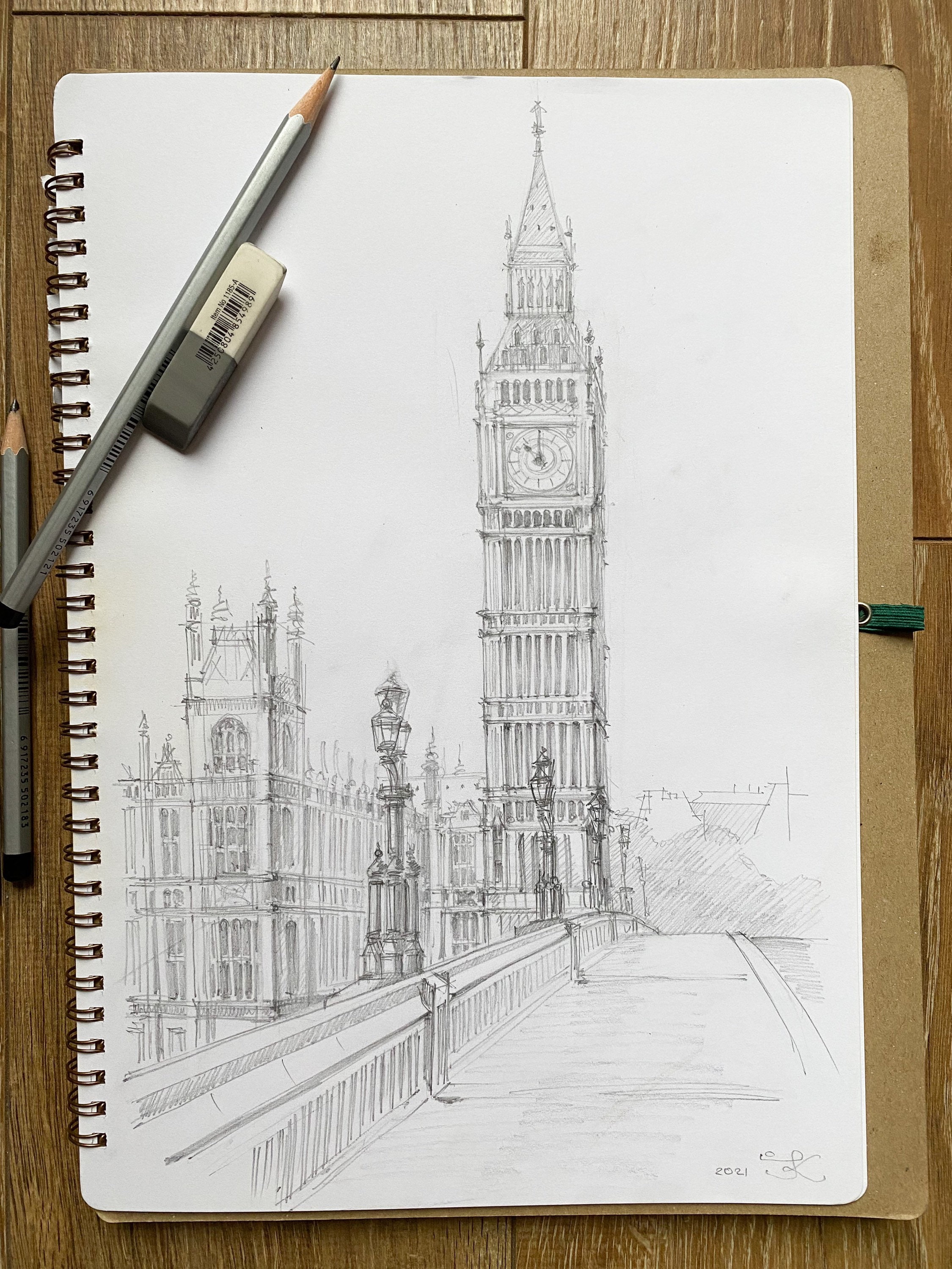 Big Ben Pencil Drawing