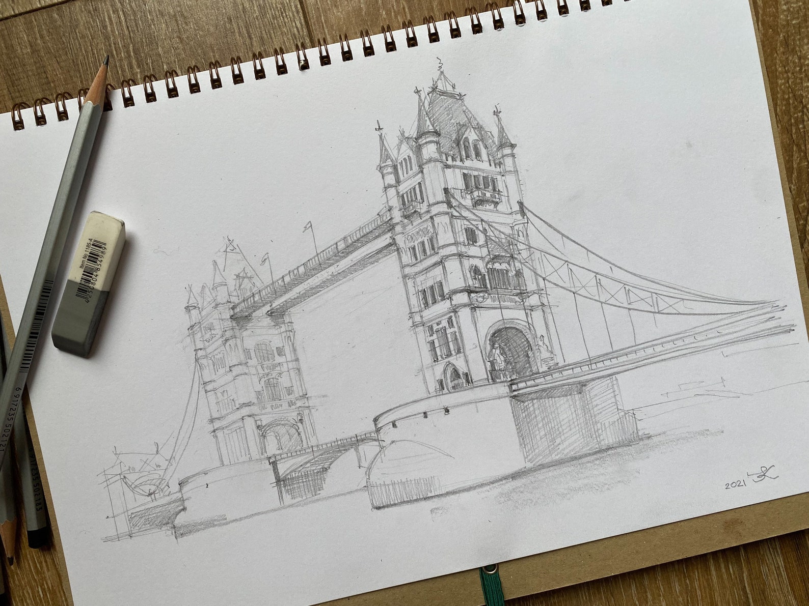 London Pencil Sketch England Art Print Tower Bridge Poster / - Etsy