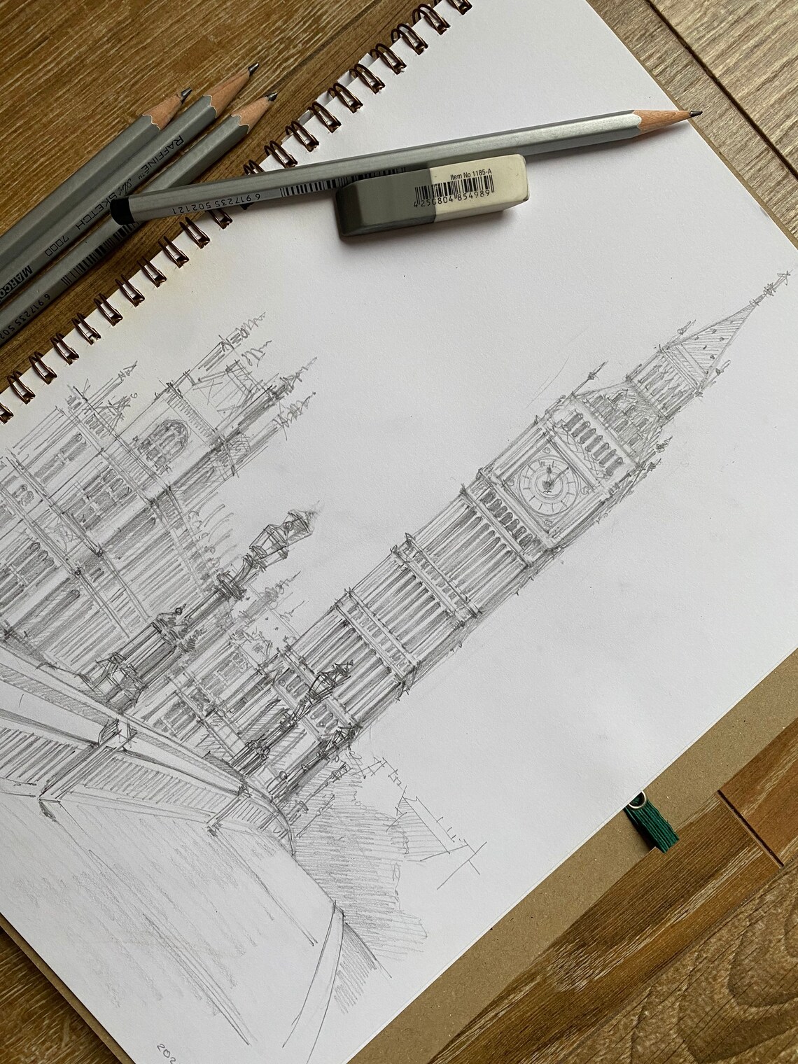 London Pencil Sketch England Art Print Big Ben Poster / Pencil - Etsy
