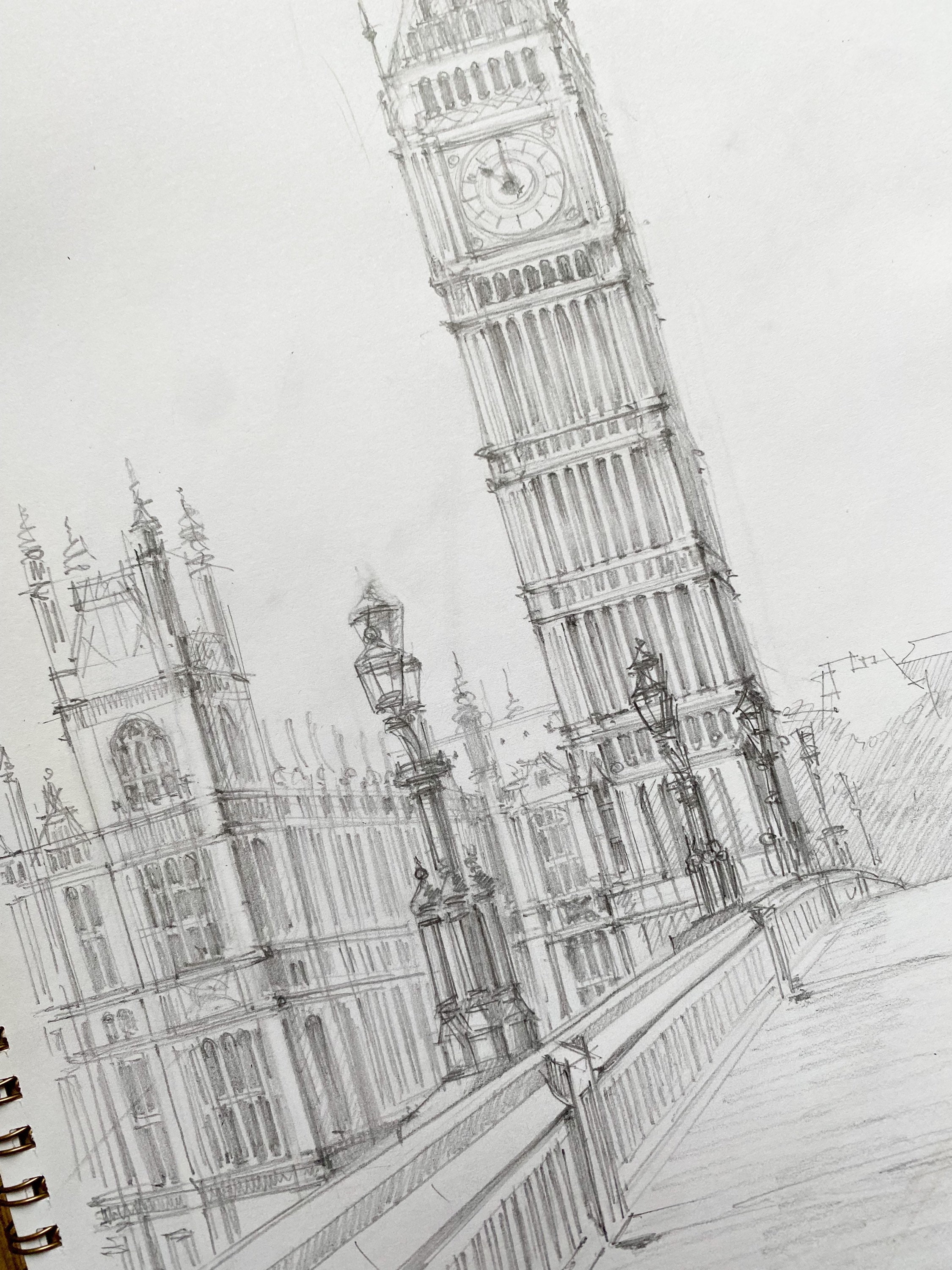 London Pencil Sketch England Art Print Big Ben Poster / Pencil - Etsy
