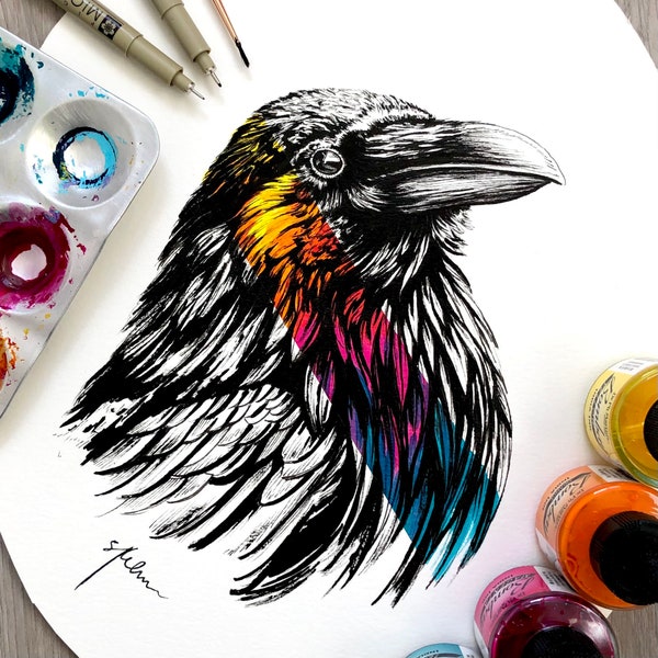 Raven Art Print - Etsy