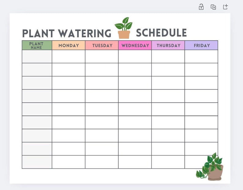 Printable Plant Watering Schedule | Houseplant Care Tracker (PDF) - Etsy