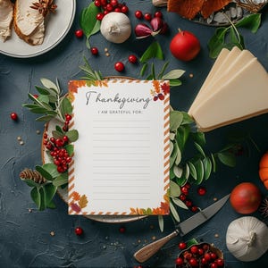 Thanksgiving Gratitude List: Printable Thanksgiving Activity (digital ...