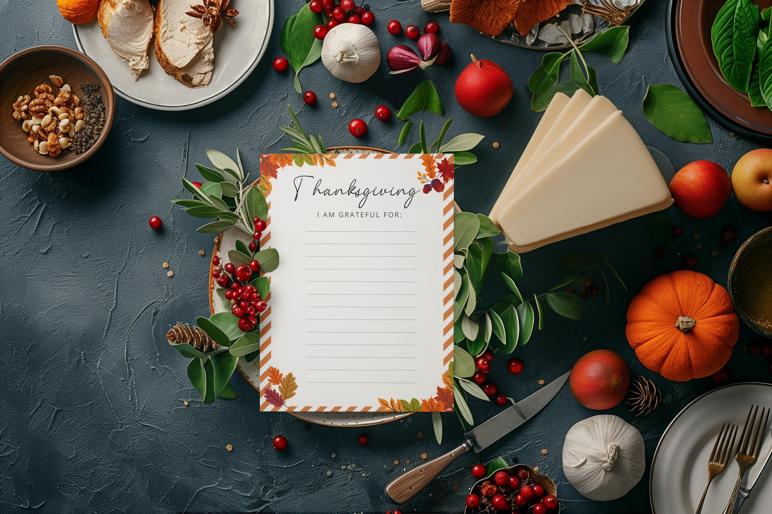 Thanksgiving Gratitude List, Printable Gratitude List, Thanksgiving ...