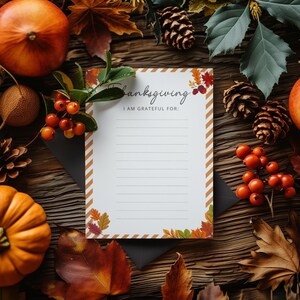 Thanksgiving Gratitude List: Printable Thanksgiving Activity (digital ...