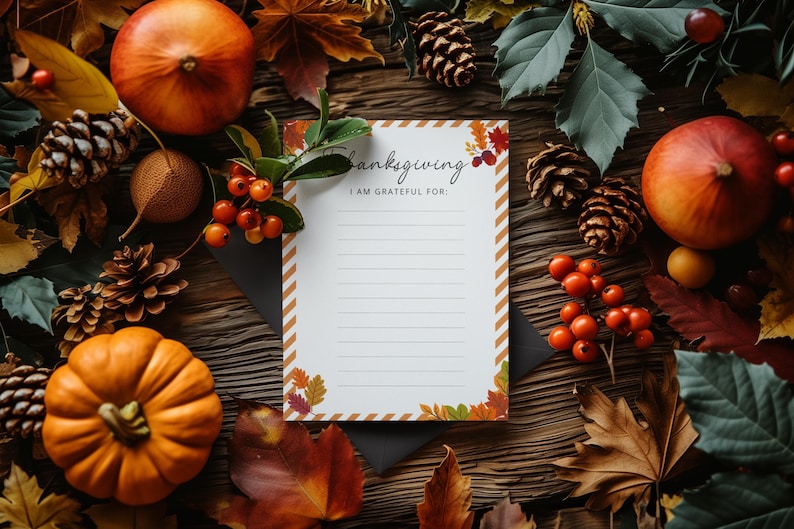 Thanksgiving Gratitude List, Printable Gratitude List, Thanksgiving ...