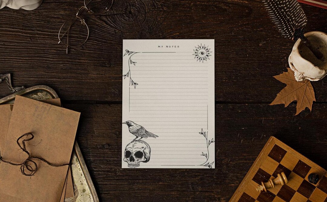 Gothic Note Pages: Printable Stationery for Journaling (digital ...
