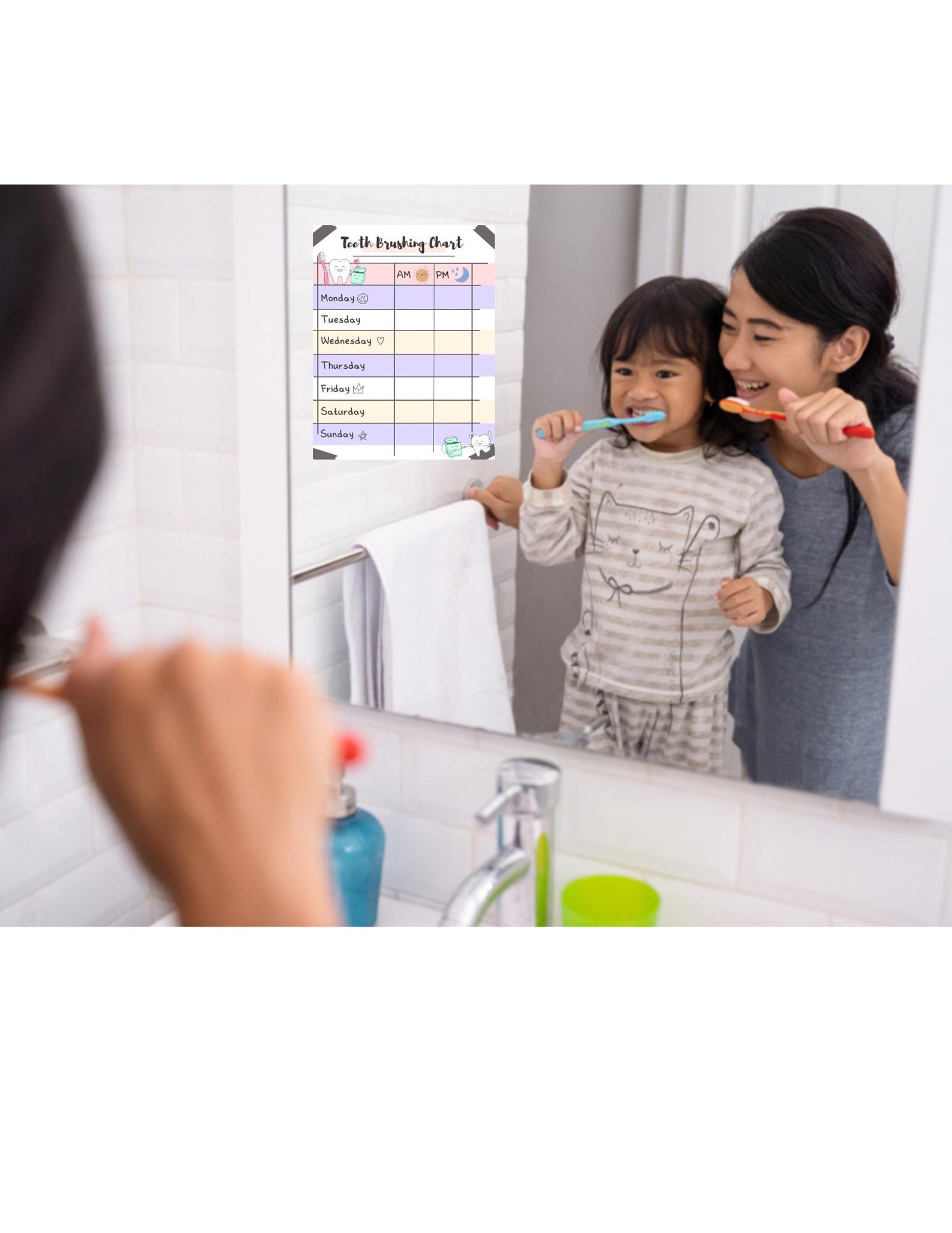 Kids' Teeth Brushing Chart: Motivational Sticker Chart (digital ...