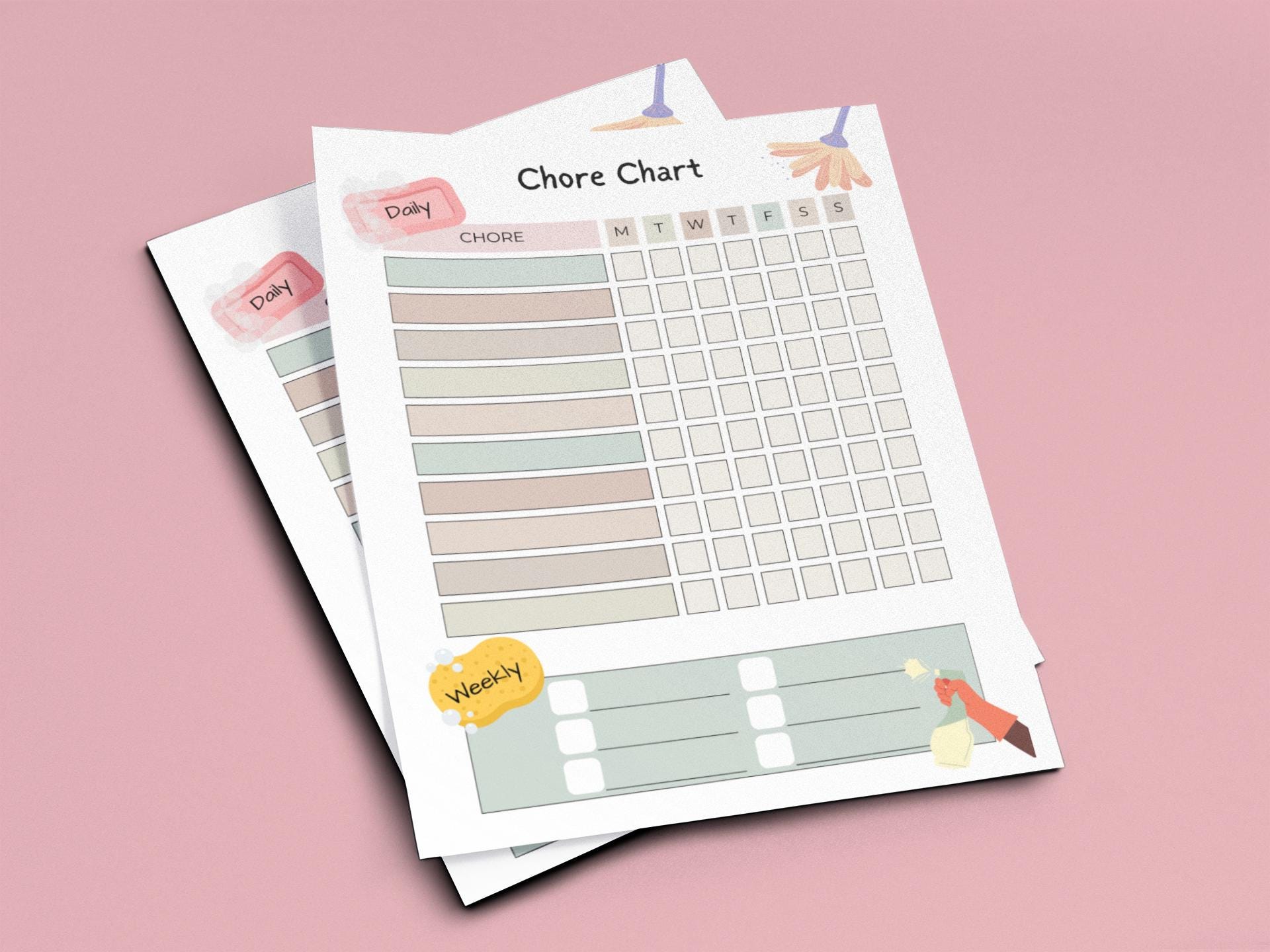 Home Chore Chart: Family Task Planner (digital Download) - Etsy