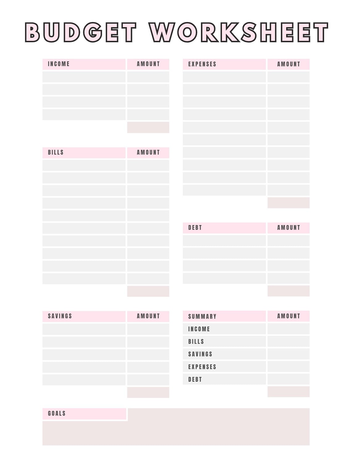 Budgeting Worksheet, Budgeting Worksheet for Beginners, Budgeting ...