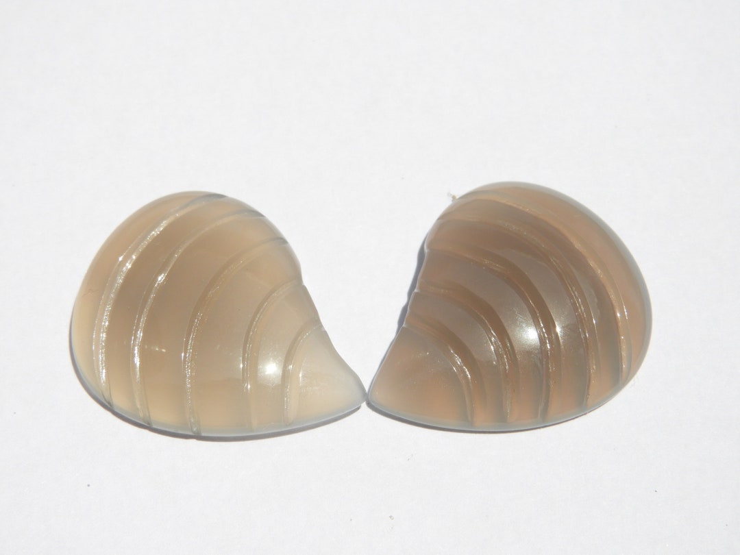 Carved Gemstone Fancy Pear/carved Fancy Pear Shaped/natural Grey ...