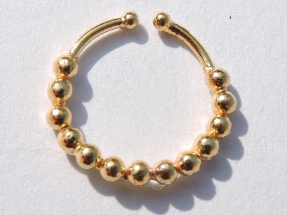 Indian Nose Ring 22 Kt Gold Polished Designer Indian Nose Ring | Etsy