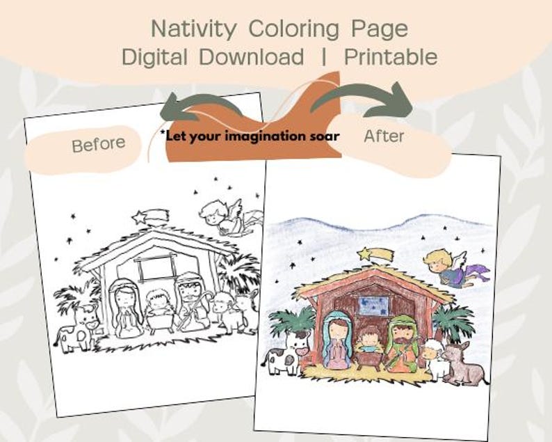Nativity Coloring Nativity School Project the Story of Jesus Birth ...