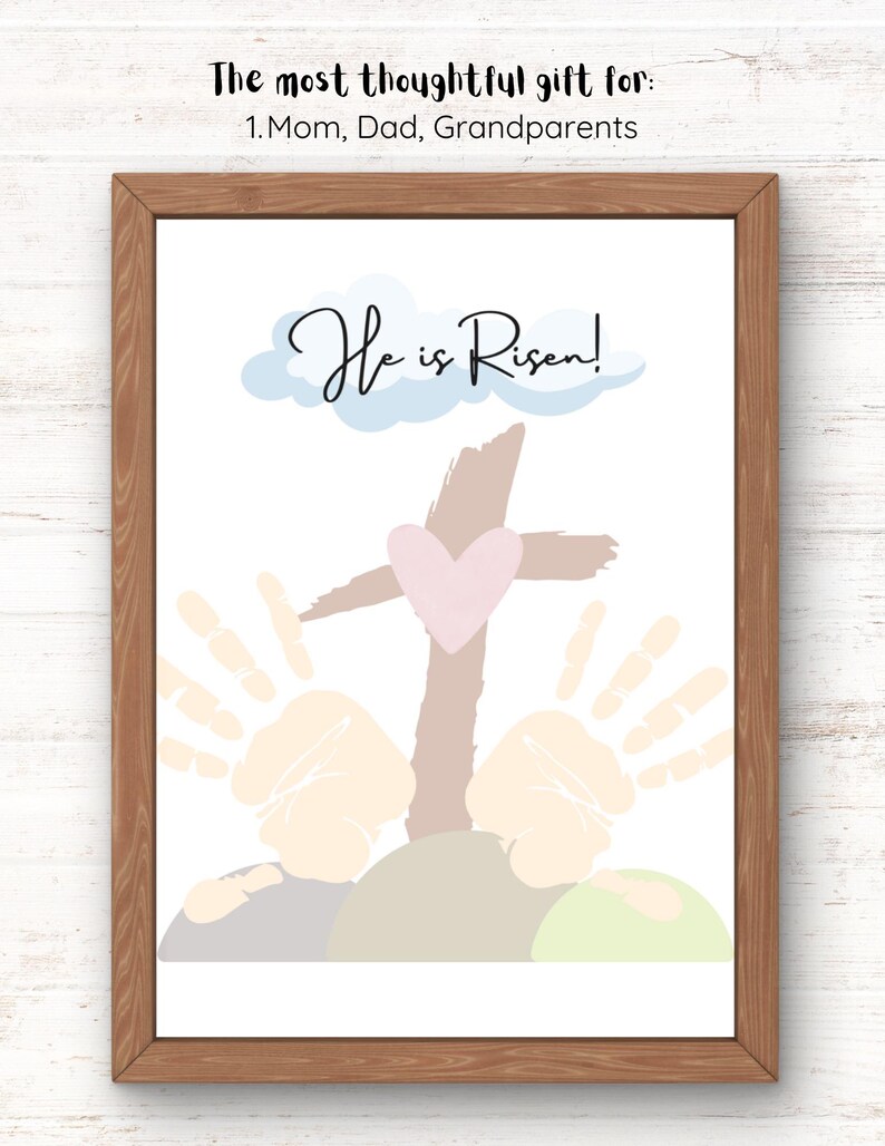 He is Risen Easter Handprint Craft for Kids, Printable Religious Easter ...