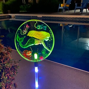 Mermaid Solar Garden Stake - Etsy