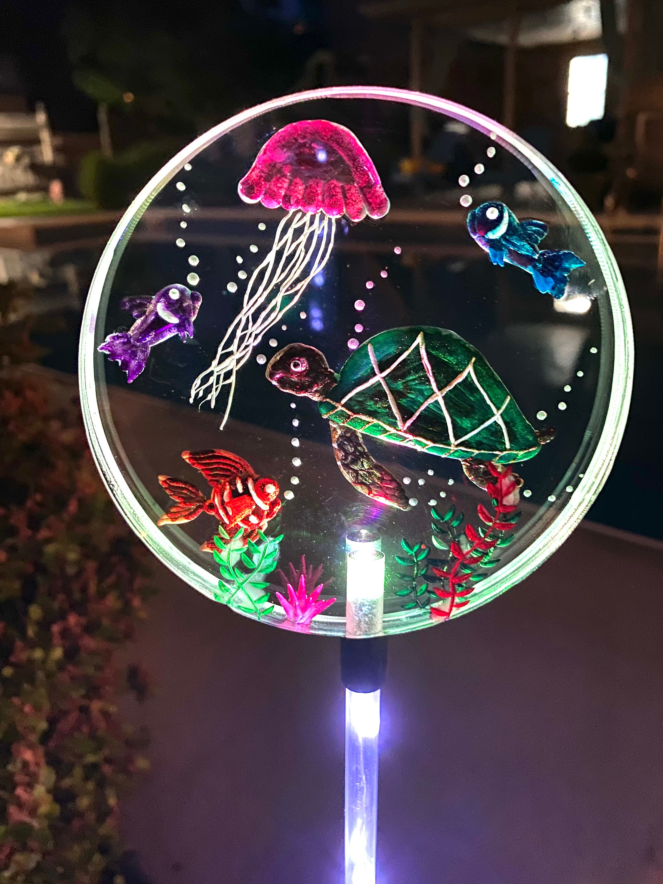 Sea Turtle Solar Garden Stake - Etsy