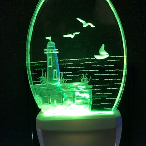 Lighthouse Scene Night Light - Etsy