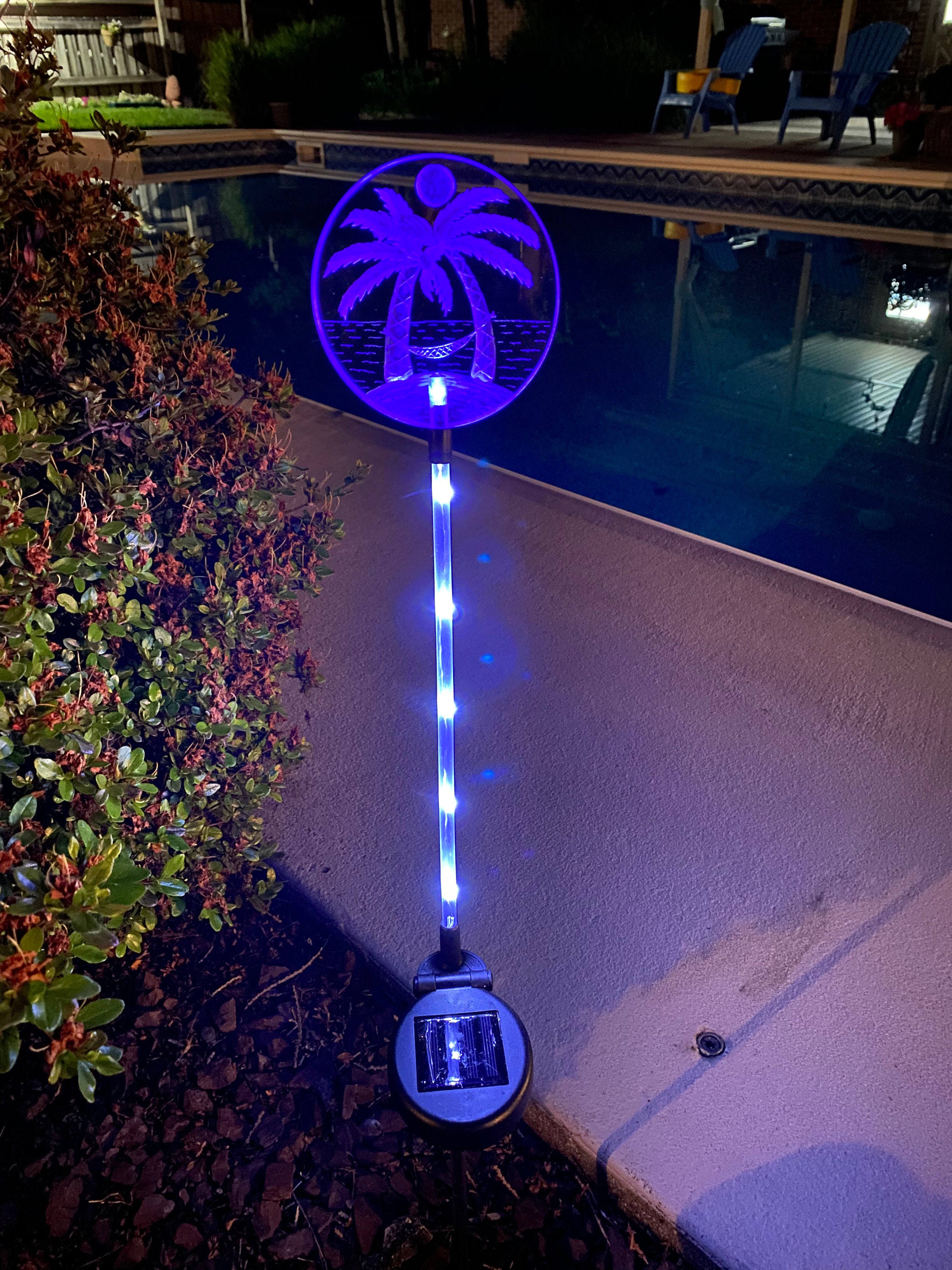 Palm Tree Solar Garden Stake | Etsy