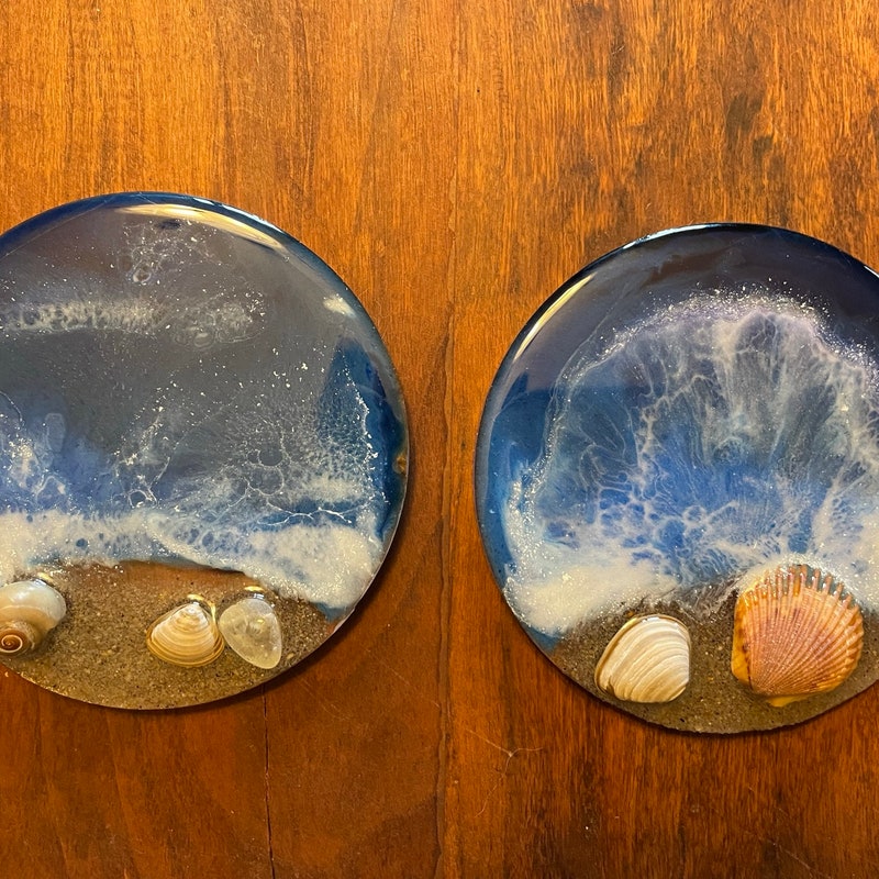 Seashell Coasters - Etsy