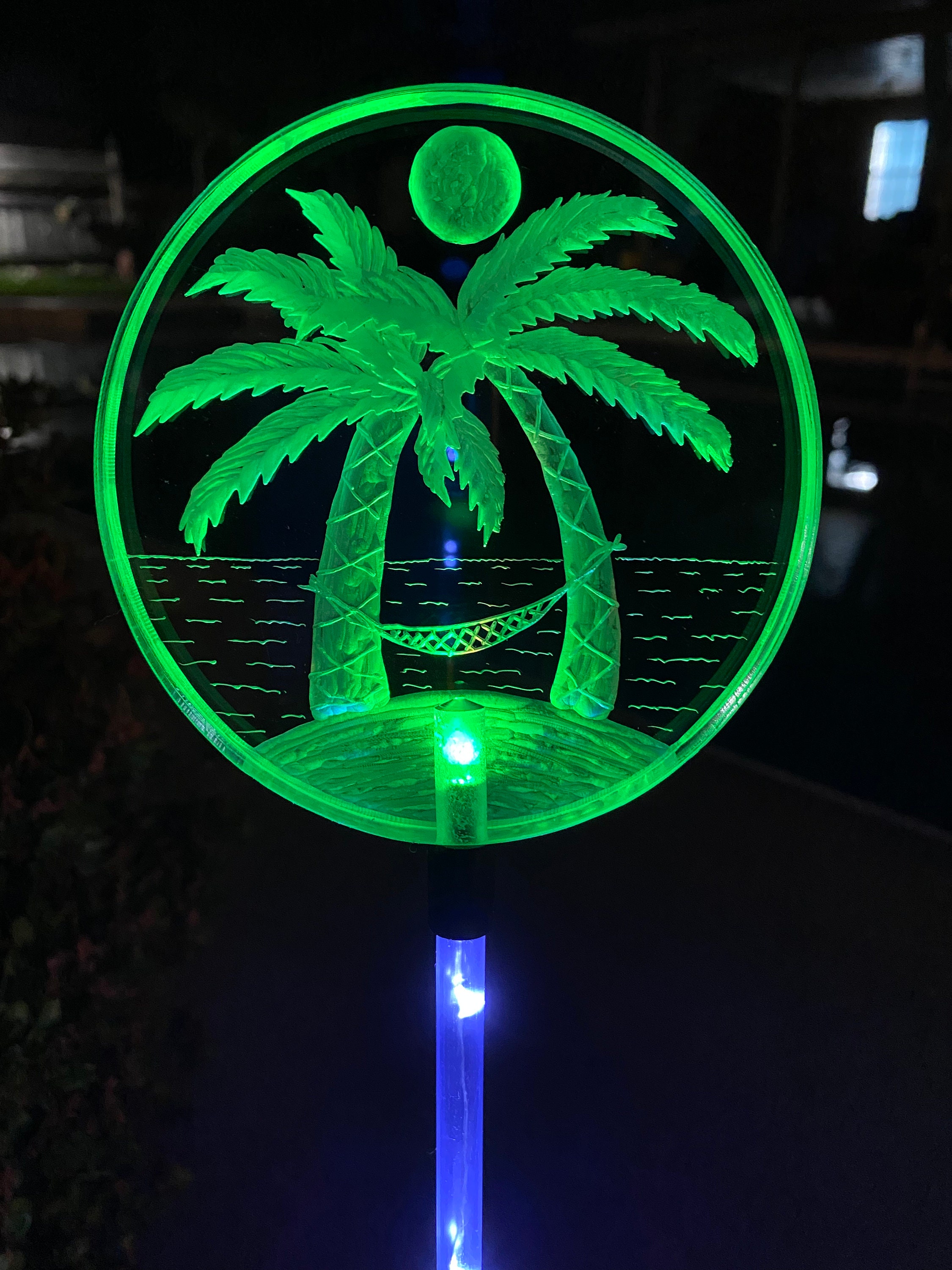 Palm Tree Solar Garden Stake | Etsy