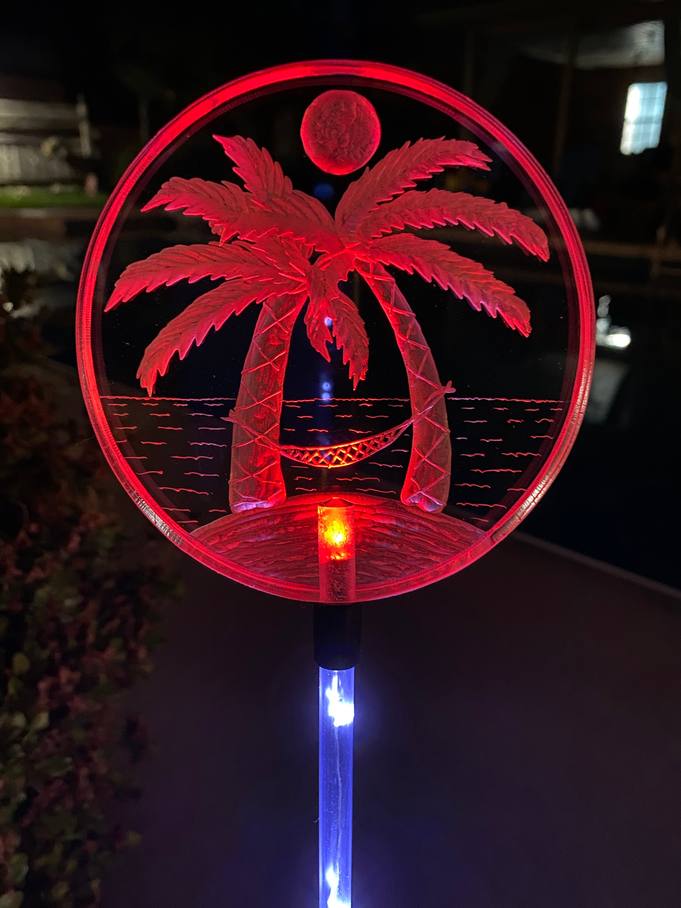 Palm Tree Solar Garden Stake | Etsy