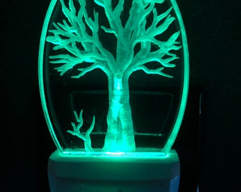 Winter Evergreen Tree Night Light - Etsy