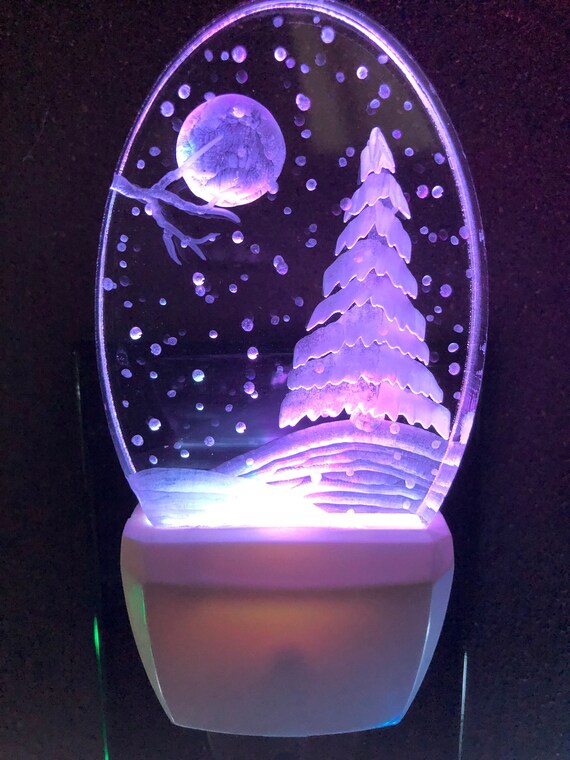 Winter Evergreen Tree Night Light - Etsy