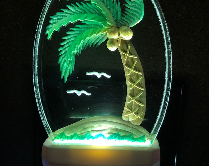 Colored Palm Tree Night Light - Etsy